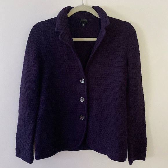Talbots | Sweaters | Talbots Wool Knit Cardigan Sweater Jacket Blazer ...